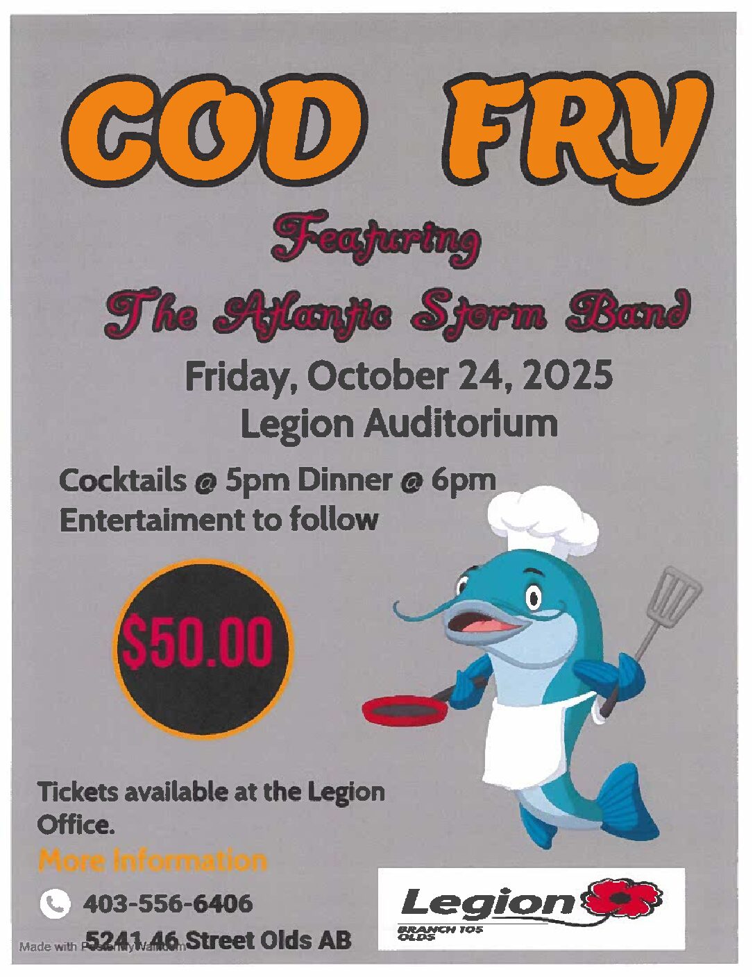Olds Legion Cod Fry featuring Atlantic Storm Band : My Mountain View Now